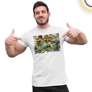 UV Light T-shirt, Fun Sun Activated Tee, Dinosaur Carnotaurus Color ...