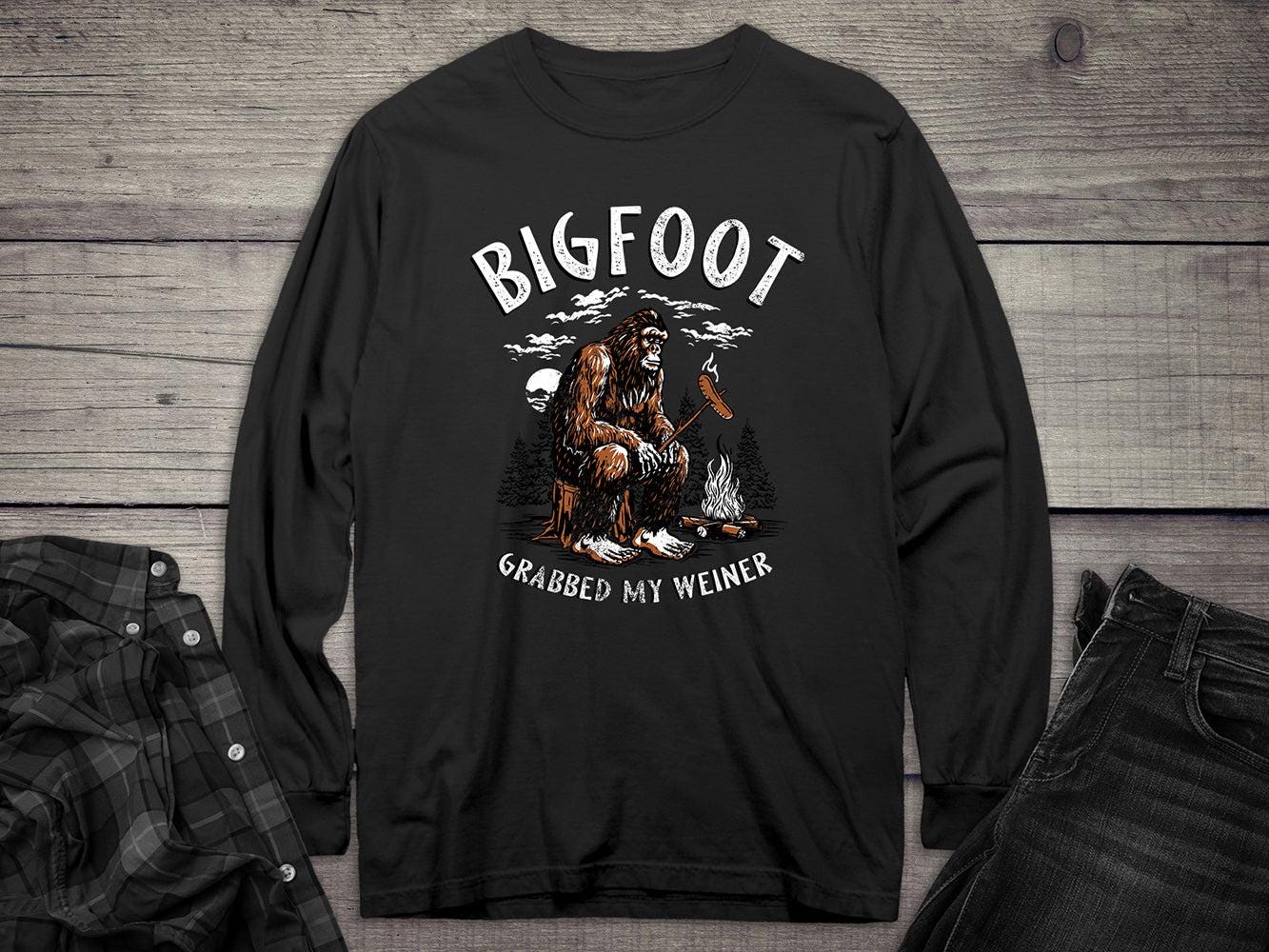 Bigfoot Long Sleeve, Bigfoot Grabbed My Weiner Long Sleeve Tee, Hot ...