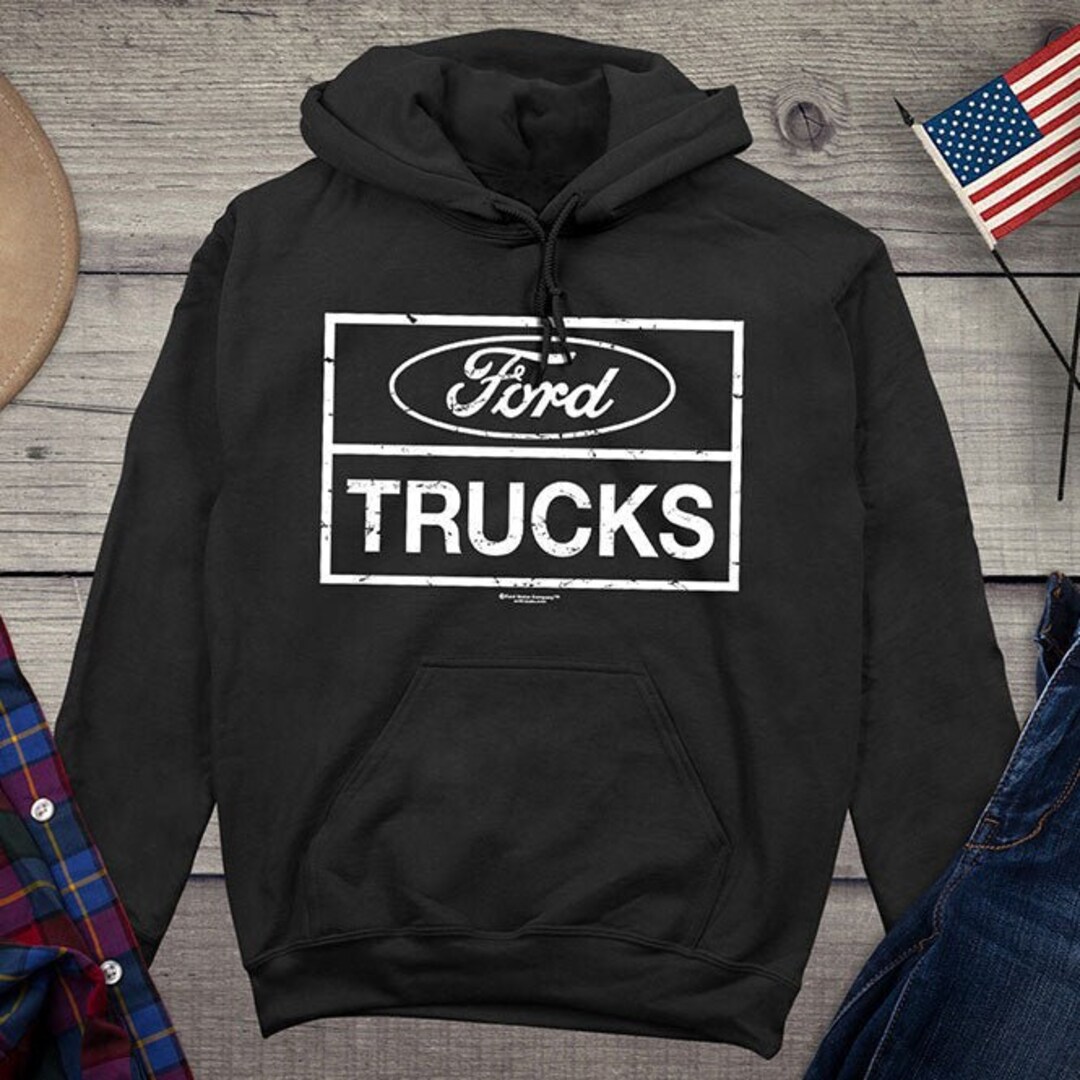 Ford Trucks Hoodie, Ford Motor Company Logo Hooded Sweatshirt, Ford ...