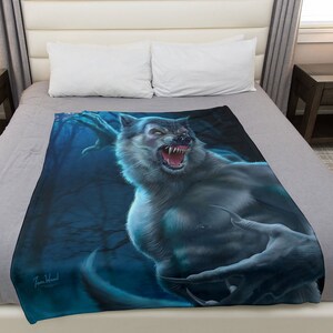 Werewolf Blanket, 50" X 60" Tom Wood Fantasy Art Decorative Throw ...