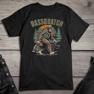 Bigfoot Tee Shirt, Bassquatch T-shirt, Bassquatch, Bass, Fishing ...