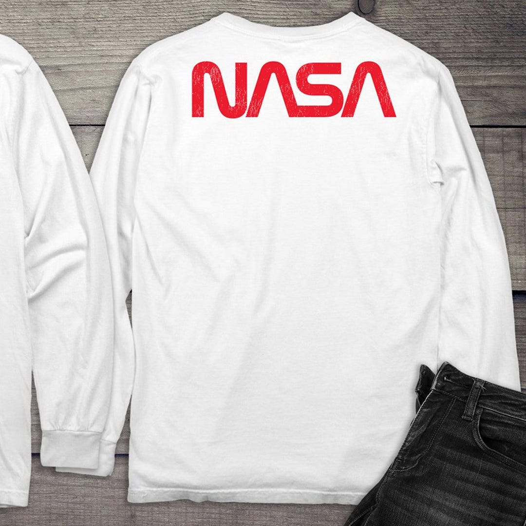 Licensed NASA Long Sleeve, NASA Worm With Crest Long Sleeve Tee, Space ...