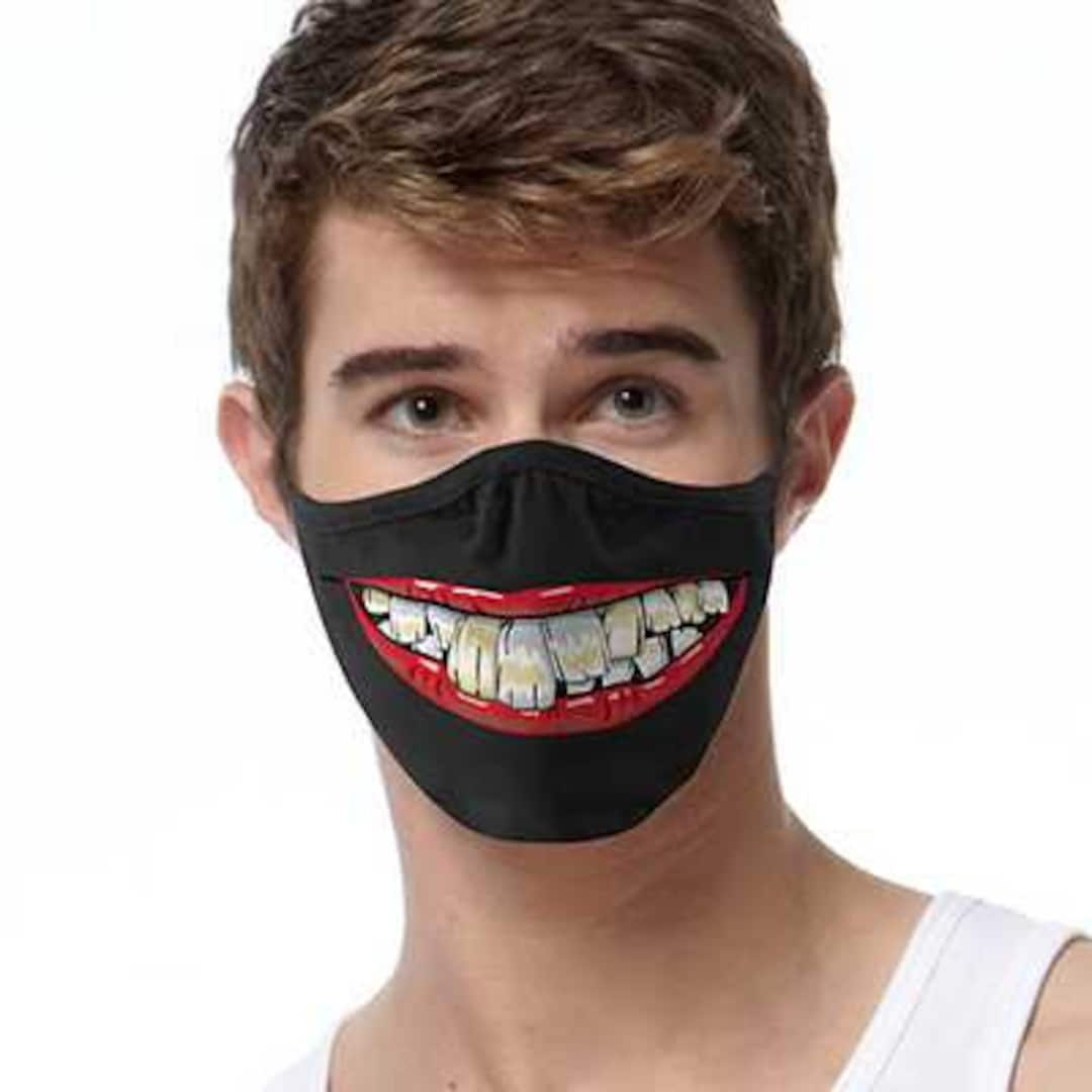 Lips FACE MASK Toothy Lips Cover Your Face Masks, - Etsy
