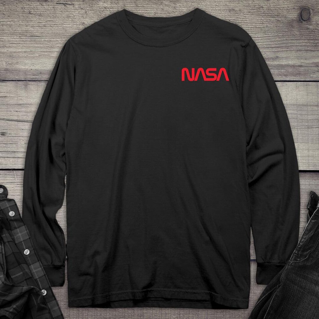 Licensed NASA Long Sleeve, NASA Worm Crest Long Sleeve Tee, Space ...