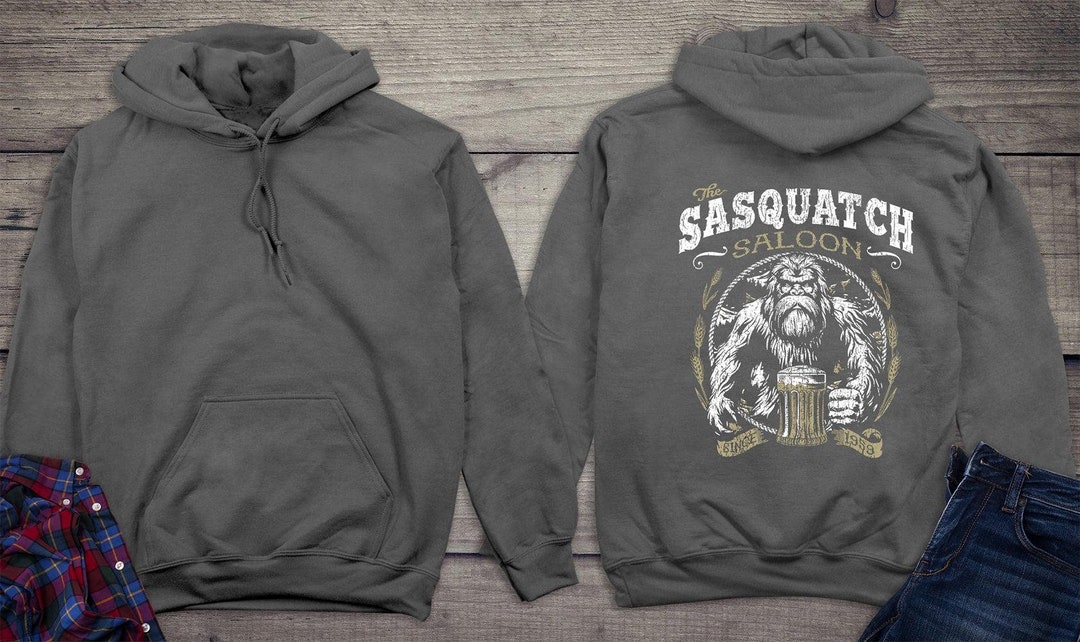 Bigfoot Sweatshirt, Sasquatch Saloon Hoodie, Mythical Creature ...