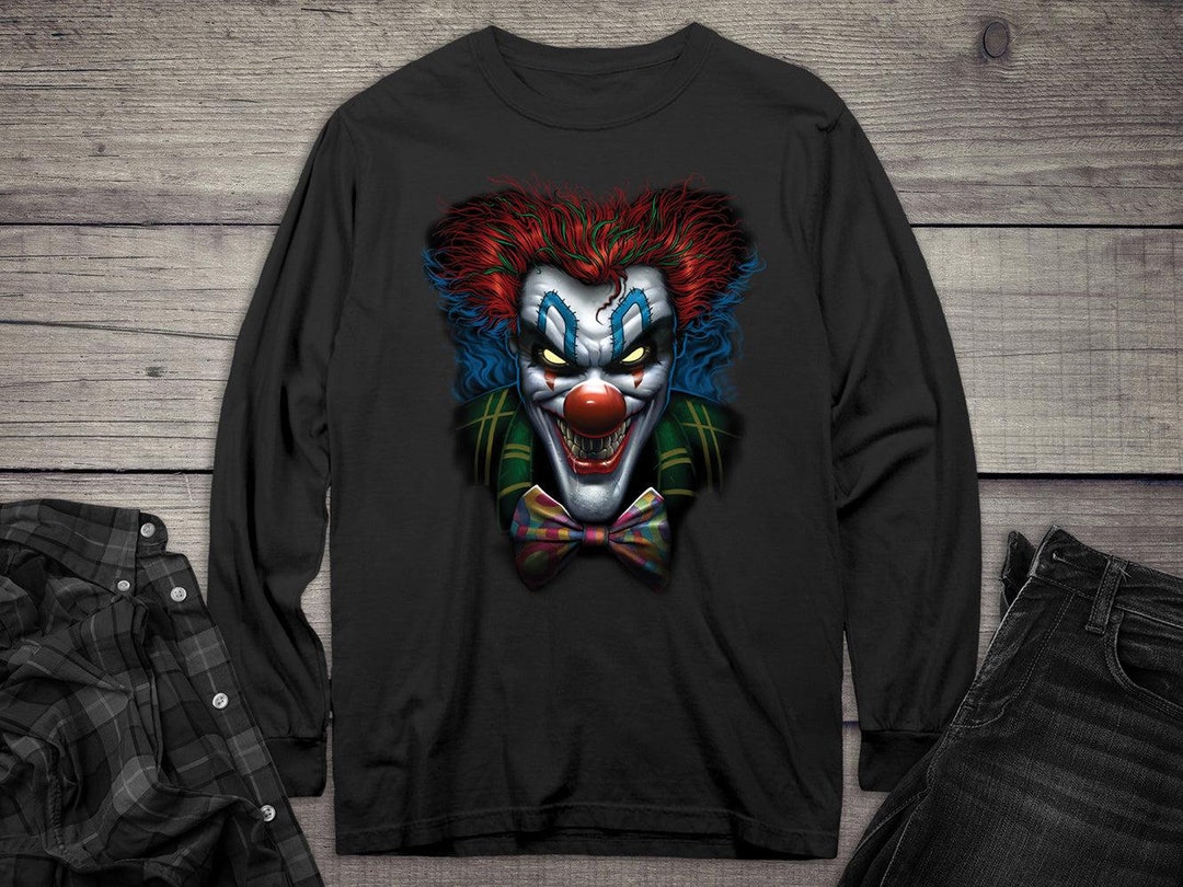 Clown Long Sleeve, Psycho Clown Long Sleeve Tee, Psycho, Fantasy ...