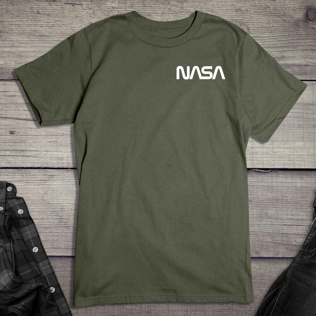 NASA Worm Crest White T-shirt - Etsy
