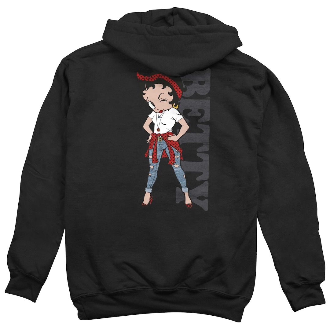 Betty Boop Hoodie, Vertical Betty Hooded Sweatshirt, Officially ...