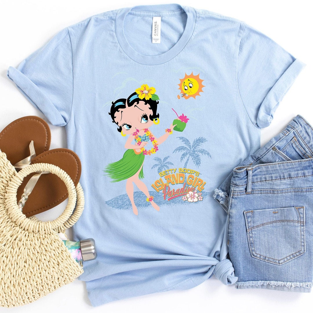 Betty Boop T-shirt, Betty Boop Island Girl Tee, Officially Licensed ...