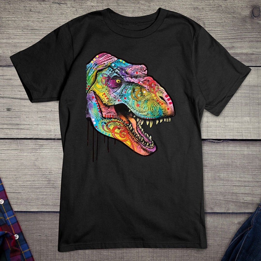 Dinosaur T-shirt, Neon T-rex Tee, Reptile Breed Shirt, Dean Russo Art ...