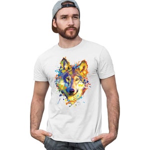 UV Light T-shirt, Fun Sun Activated Tee, Neon Wolf Color Changing Shirt ...