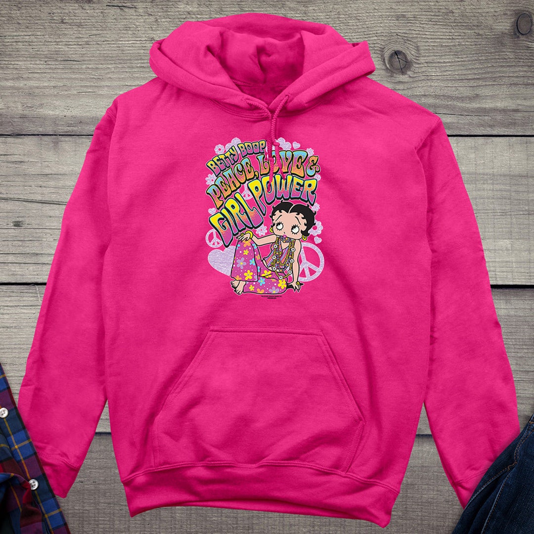 Betty Boop Peace Love, Betty Boop Hooded Sweatshirt, Officially ...