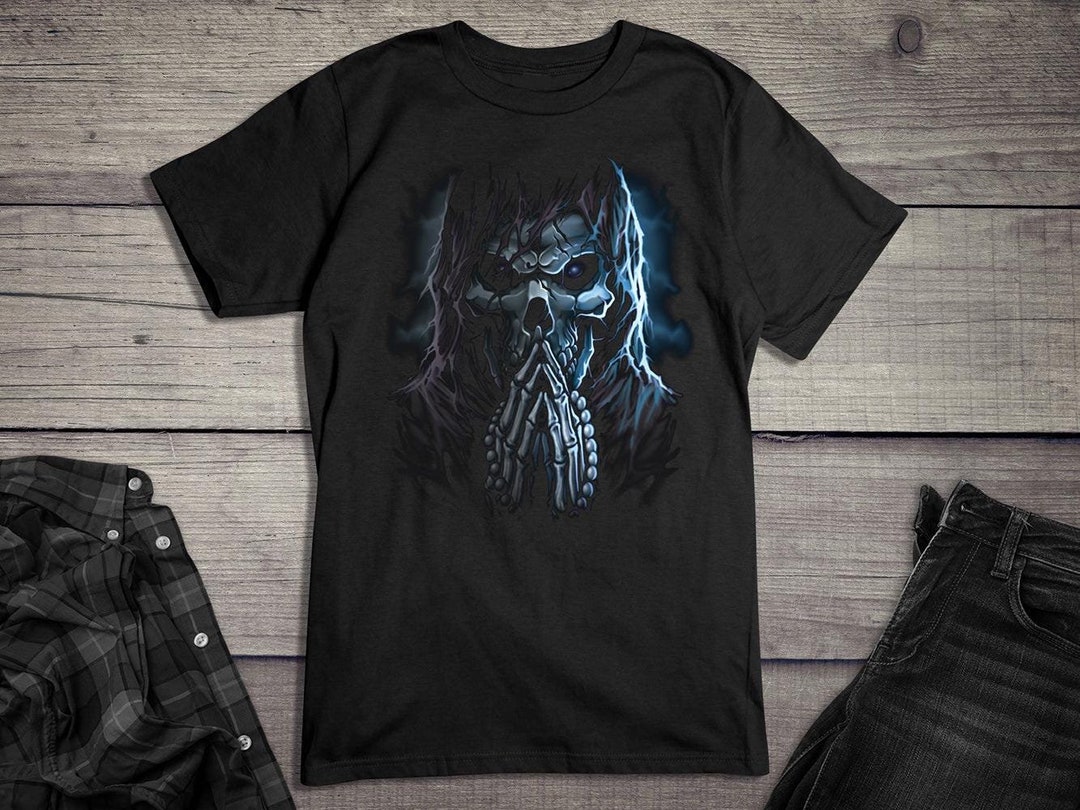 Grim Reaper Tee Shirt, Praying Reaper T-shirt, Grim Reaper, Praying ...