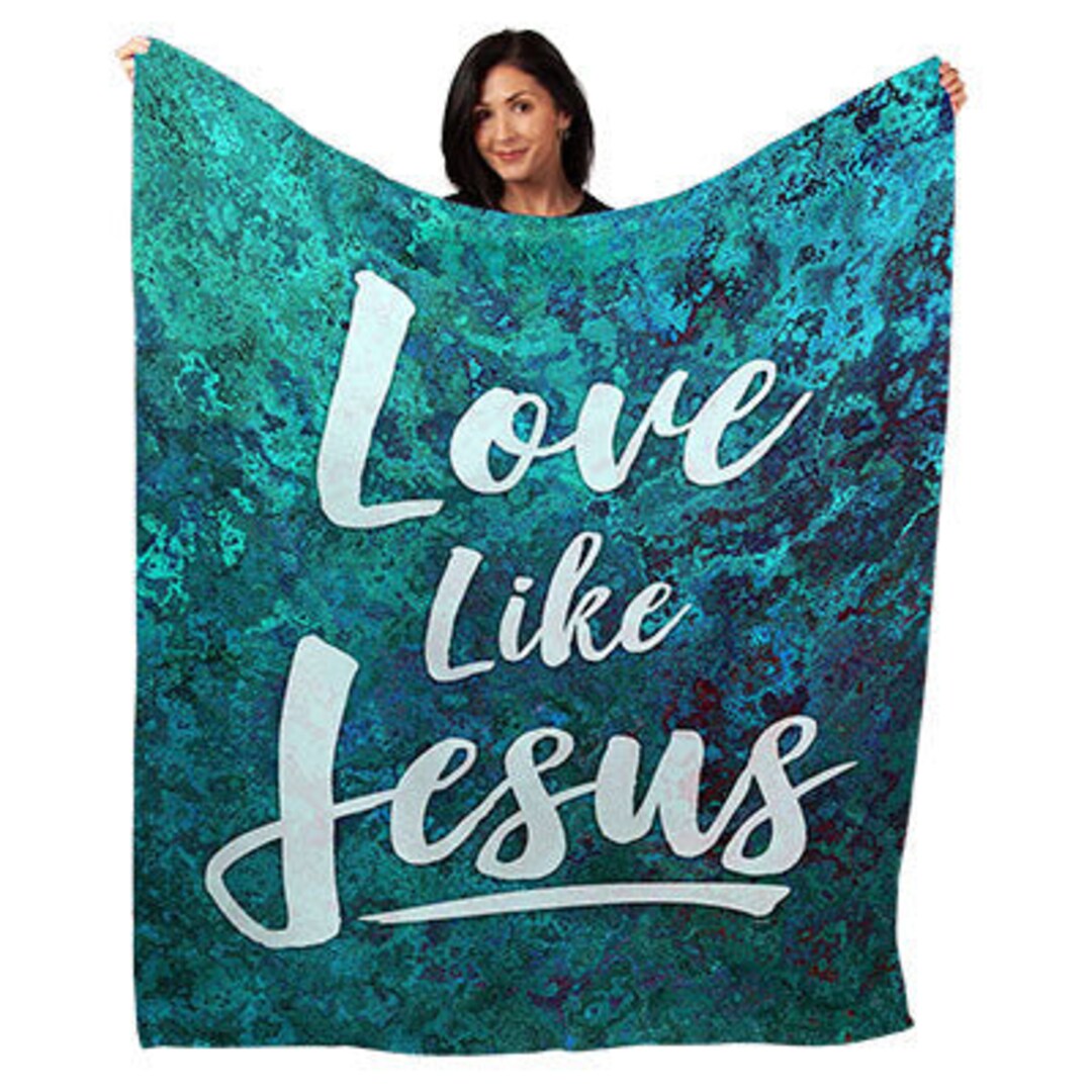 Love Like Jesus Soft Plush 50" X 60" Minky Blanket, Religious Throw ...