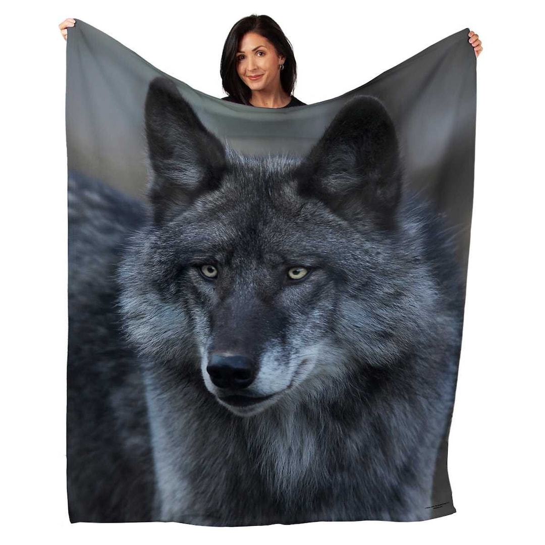 Wolf Blanket, 50" X 60" Wildlife Throw, Wolf Alert, Wall Hanging ...