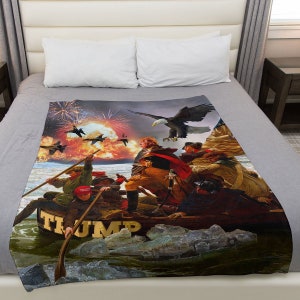 Donald Trump Blanket, Trump Crossing the Delaware 50" X 60" Decorative ...