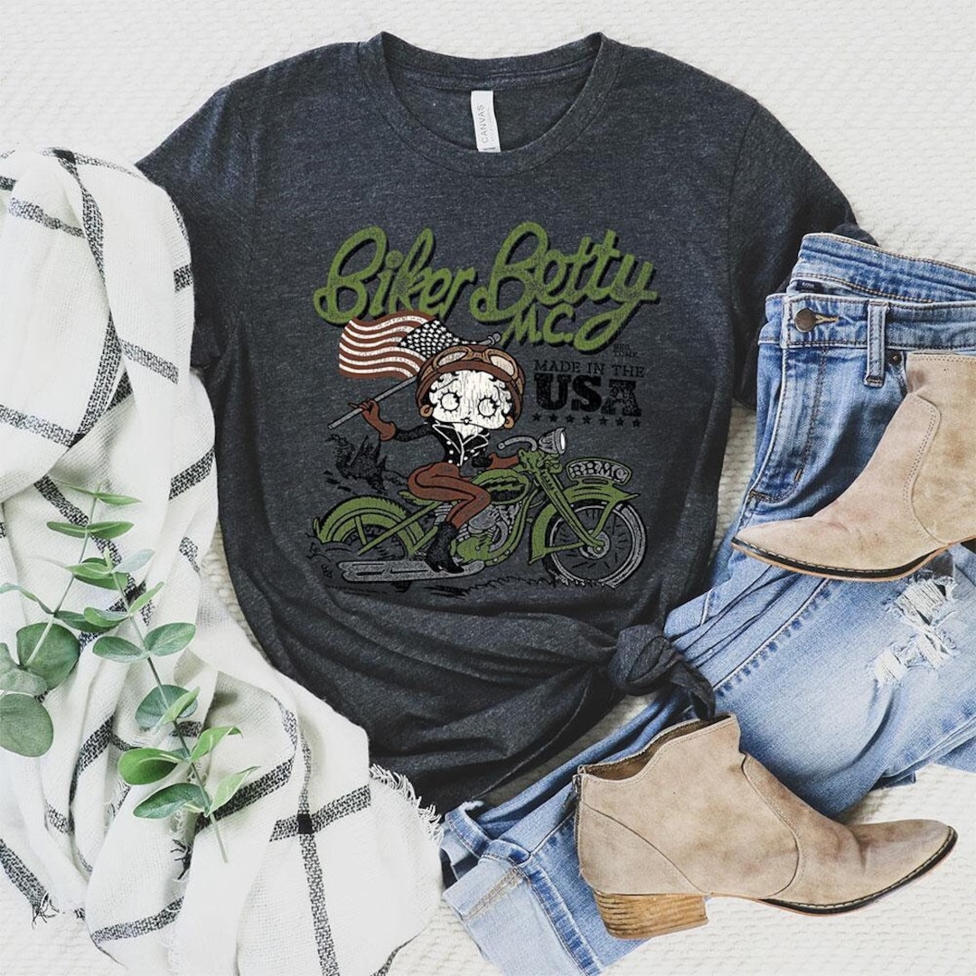 Betty Boop T-shirt, Betty Boop Biker Tee, Officially Licensed Betty ...