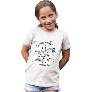 Kids T-shirt, Fun Youth Boys & Girls Sun Activated Tee, Dolphin Squad ...