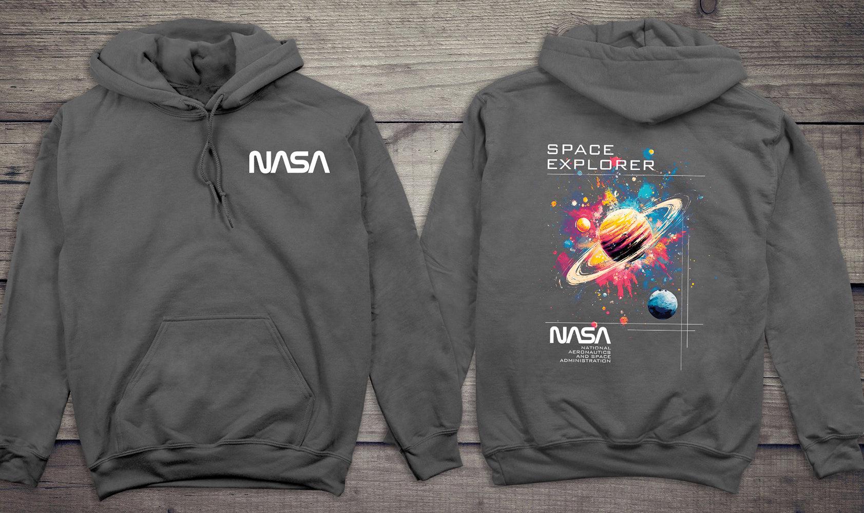 Licensed NASA Sweatshirt, NASA Space Explorer With Crest Hoodie, Space ...