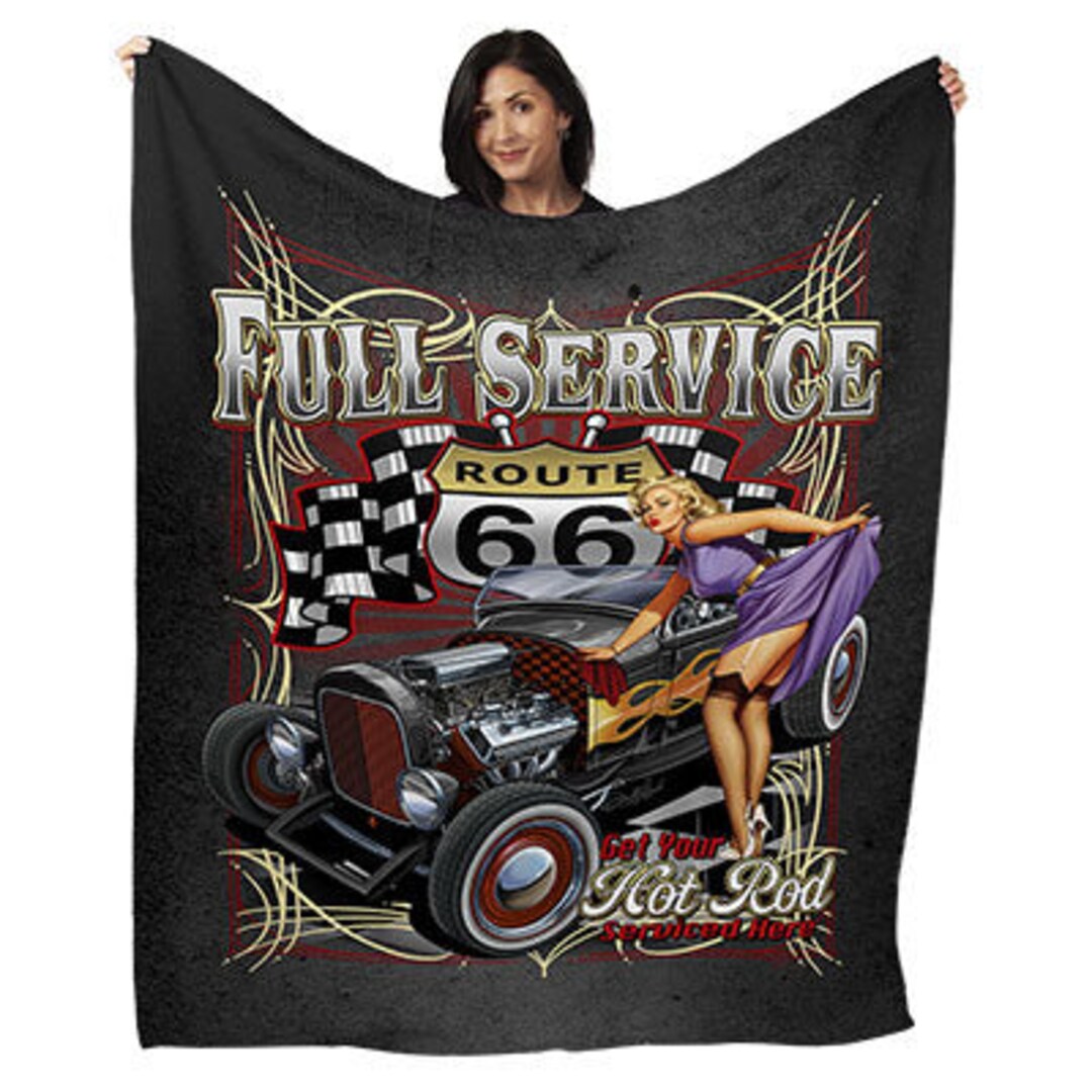 Hot Rod Full Service Soft Plush 50" X 60" Minky Blanket, Steve Mcdonald ...