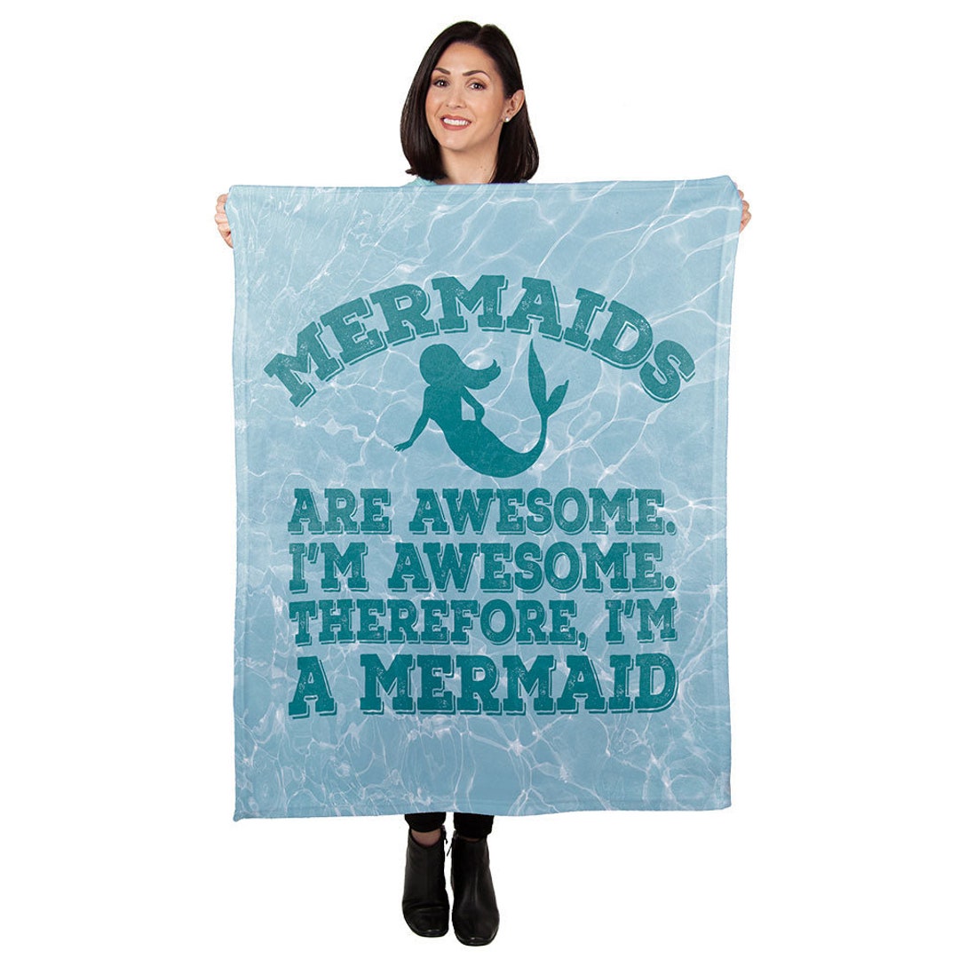 Mermaids Are Awesome I'm a Mermaid Soft Minky 30" X 40" Baby Blanket ...