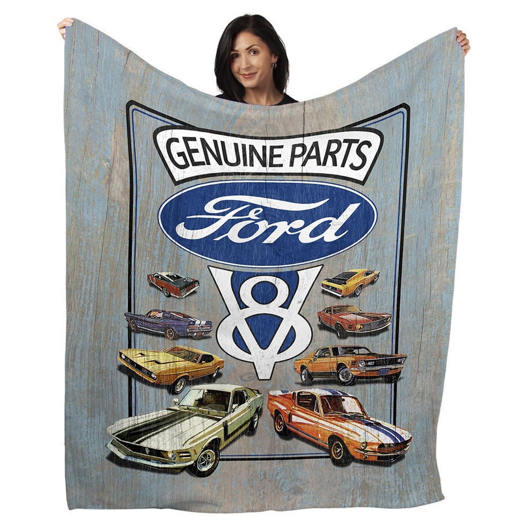 Ford Mustang Blanket, Genuine Parts 50" X 60" Plush Minky Throw Blanket ...