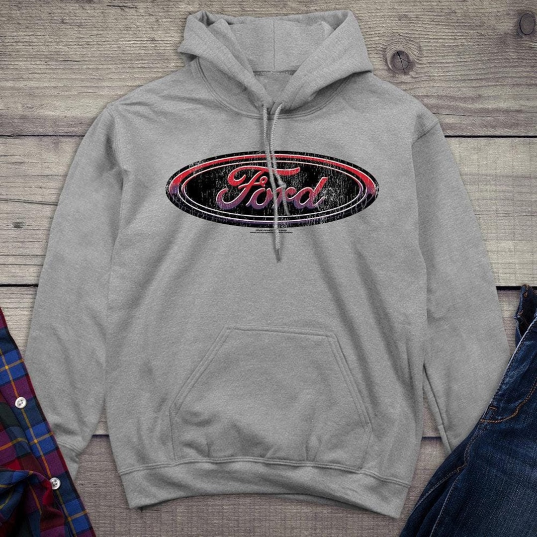 Ford Motor Company Hoodie, Officially Licensed Red, White & Blue Ford ...