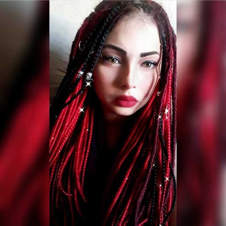 Mix Black and Red Dreadlocks/de & SE Dreads/double and Single - Etsy