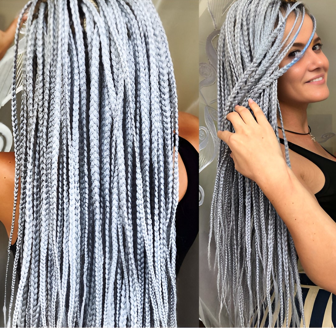 Synthetic Gray Braided Dreadlocks/dreads Extensions/double and Single ...