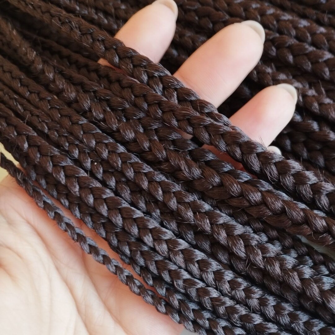 Synthetic Brown Hair Braids, Custom Color Braids Extensions, Double and ...