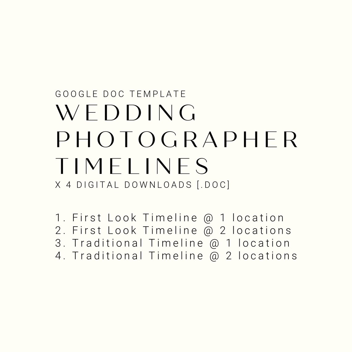 Wedding Timelines Template - for Photographers and Couples Planning a ...
