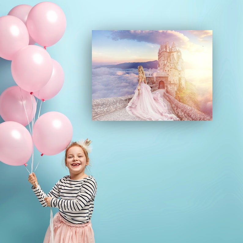 Princess DIGITAL Wall Art Printable for Girls Room Decor With Castle - Etsy