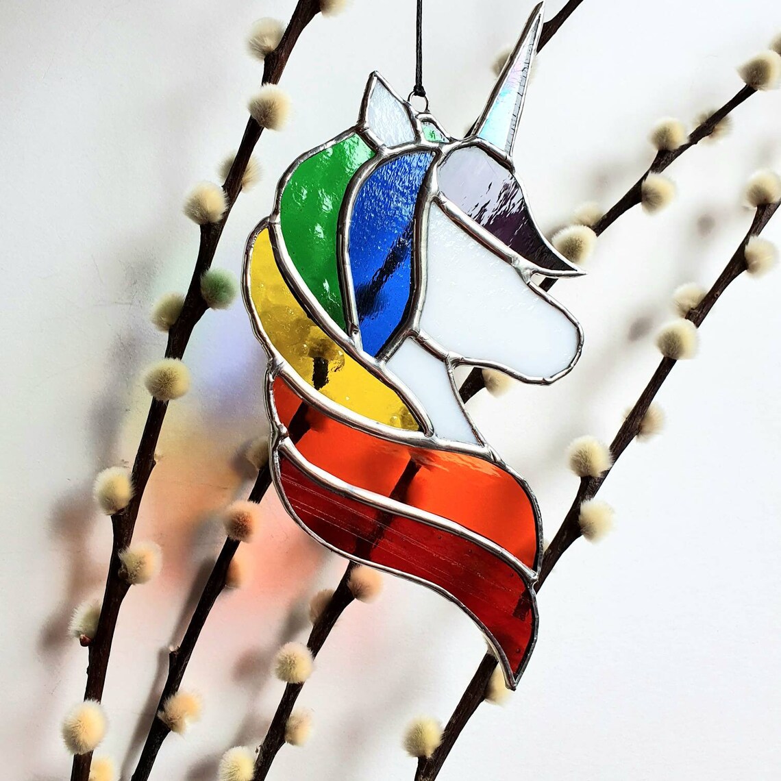 Stained Glass Pattern Easy Unicorn unicorn Bust | Etsy