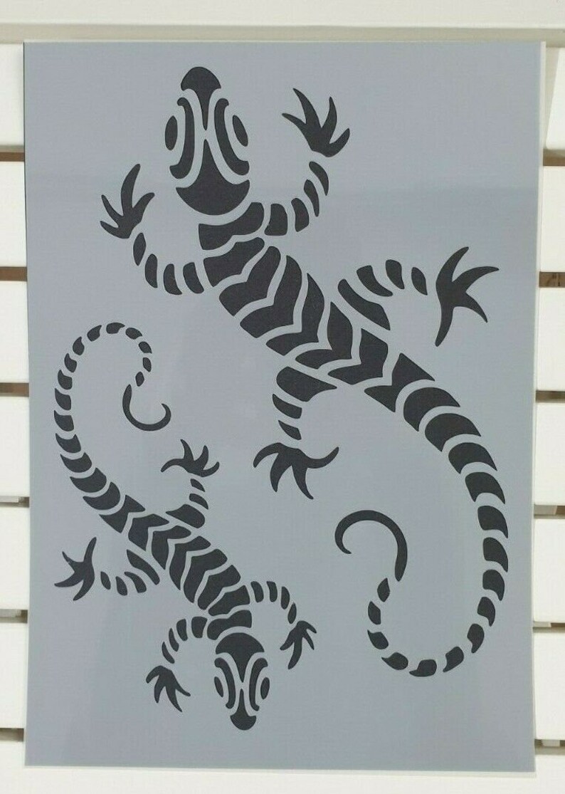 Tribal Lizard Gecko Stencil Mylar Plastic 190mic A4 Sheet Size - Etsy