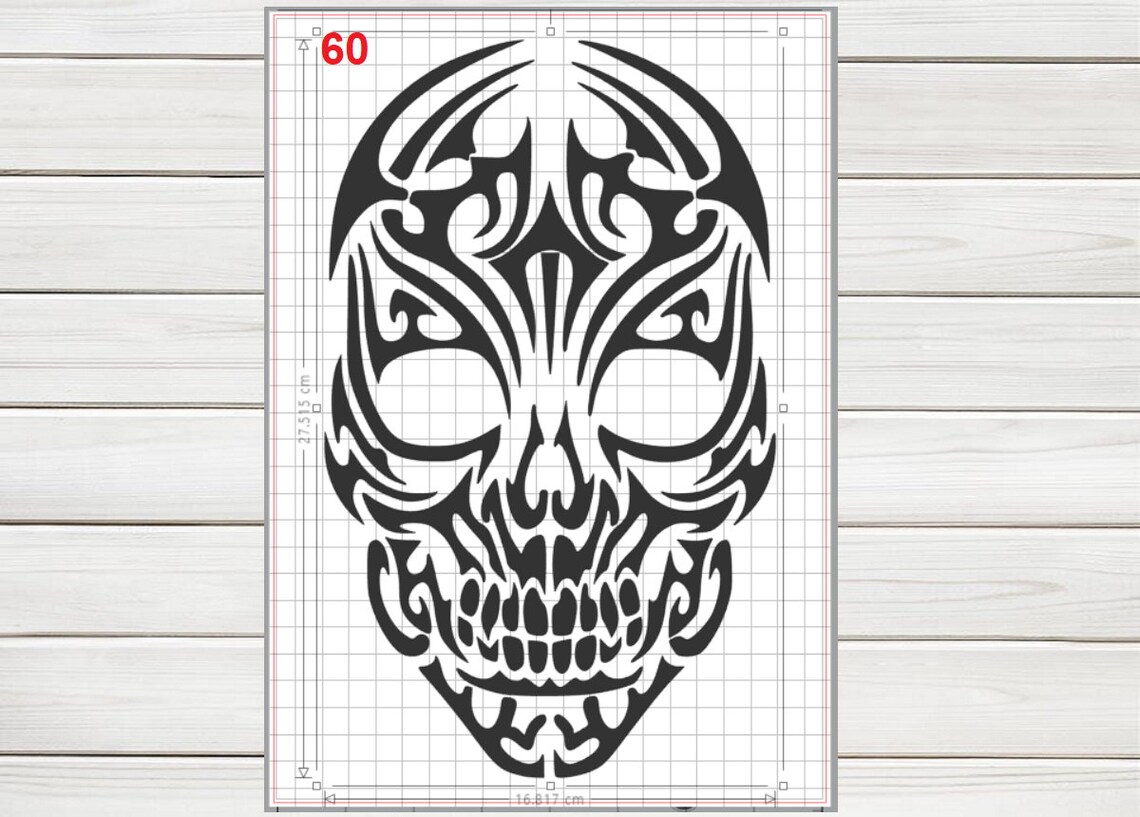 Great Scary Tribal Skull Stencil Mylar Plastic 190mic A4 | Etsy