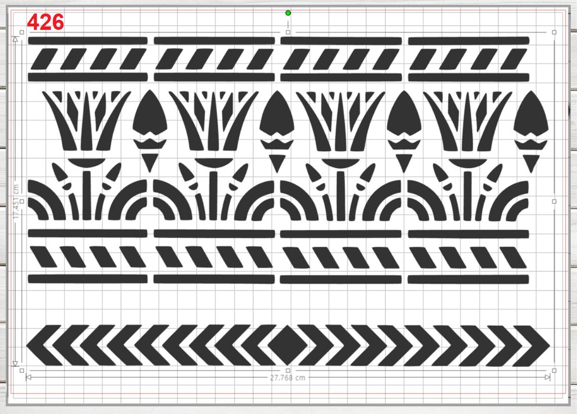 Egyptian Design Repeatable Motif Stencil Mylar Plastic 190mic | Etsy