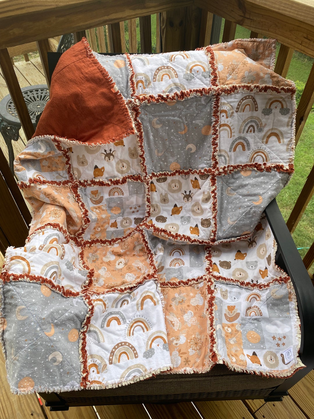 Rag Quilt\baby Rag Quilt\baby Quilt\quilt\flannel Rag Quilt\boho Rag ...