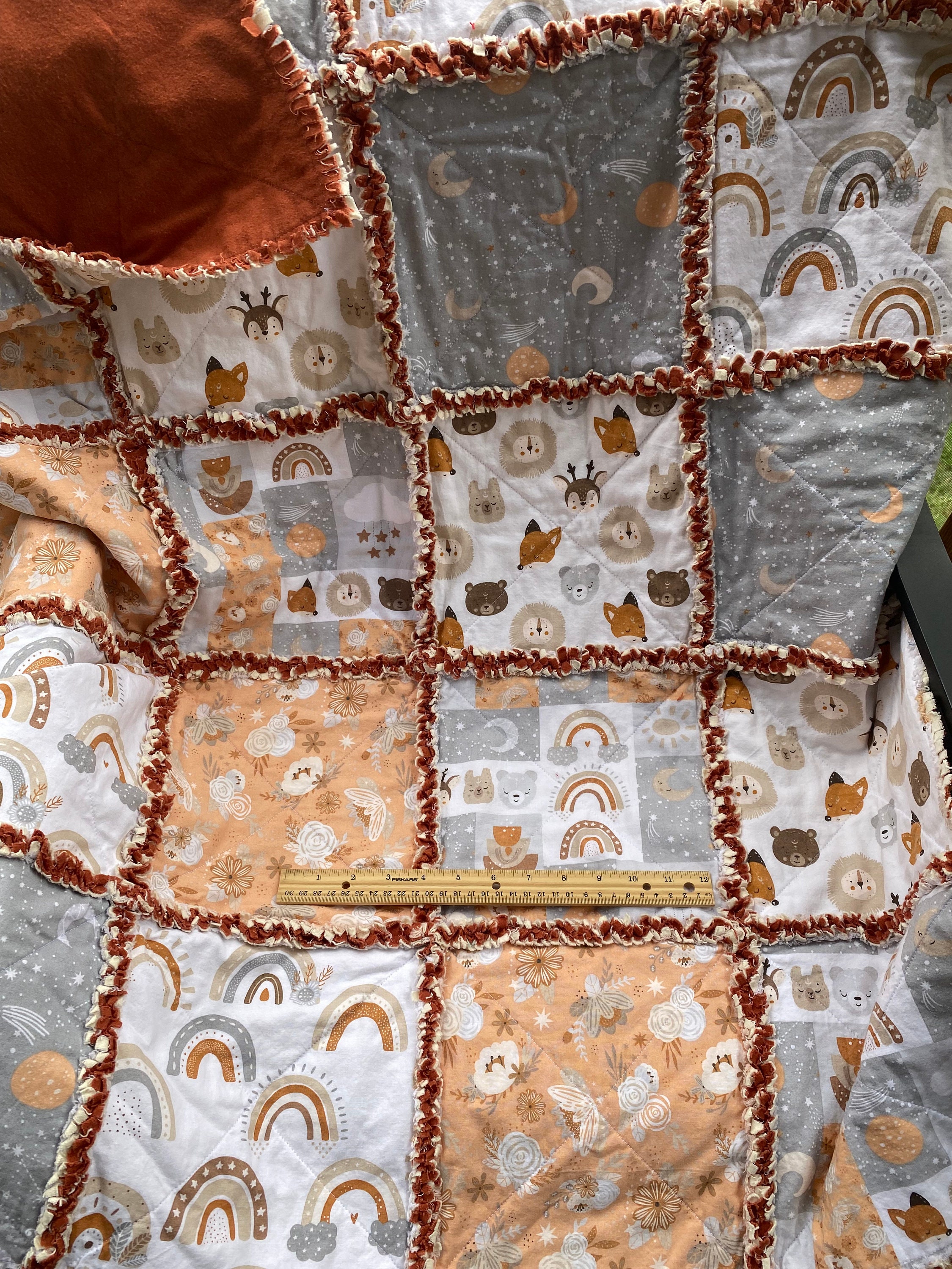 Rag Quilt\baby Rag Quilt\baby Quilt\quilt\flannel Rag Quilt\boho Rag ...