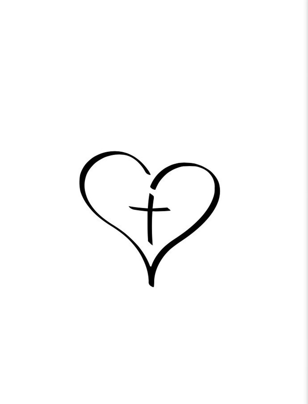 Cross and Heart Decal - Etsy