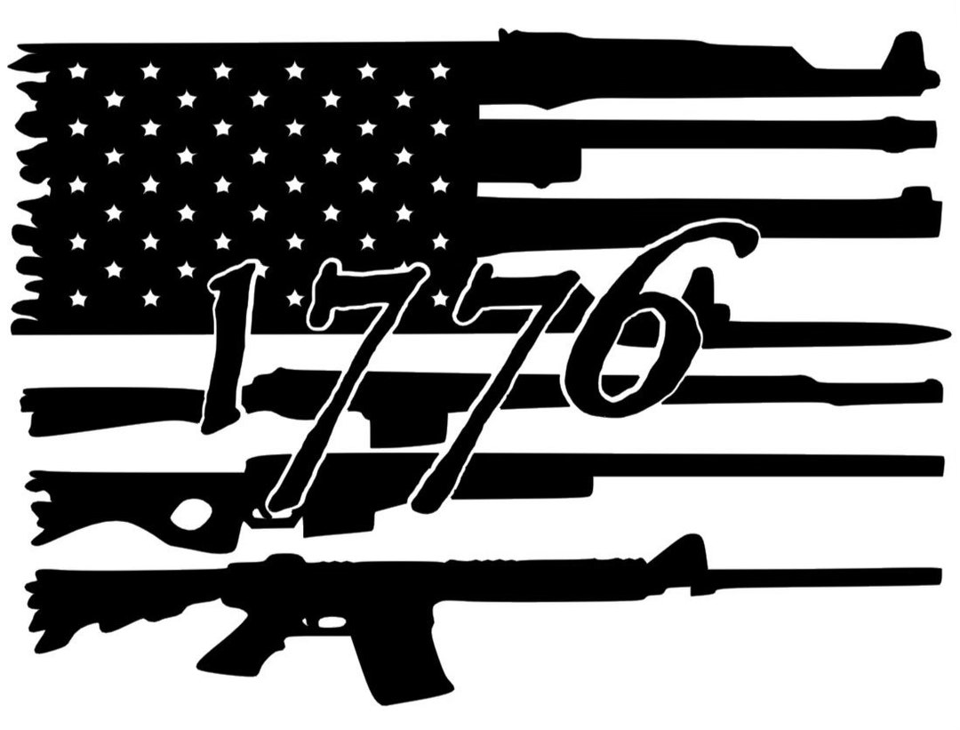 American Flag Gun Decal - Etsy