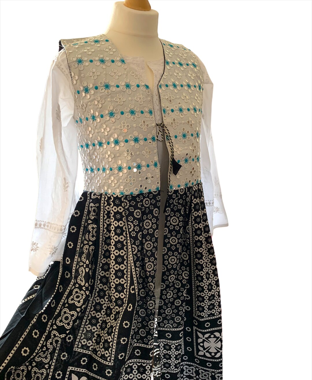 Ajrak Boho Frock Style Long Cardigan Embroidered Top Black - Etsy