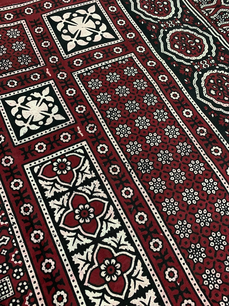 Block-printed Cotton Ajrak Scarf: Pakistani Sindhi Neck Wrap - Etsy