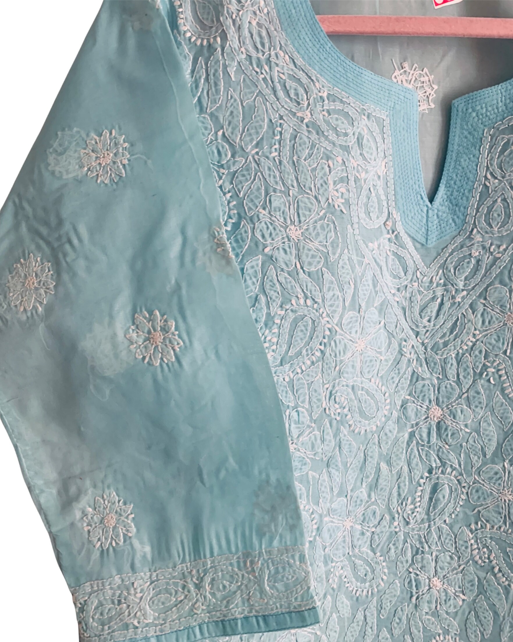 Lucknowi Chikankari Shadow Work Fully Embroidered Handwork Shirt ...