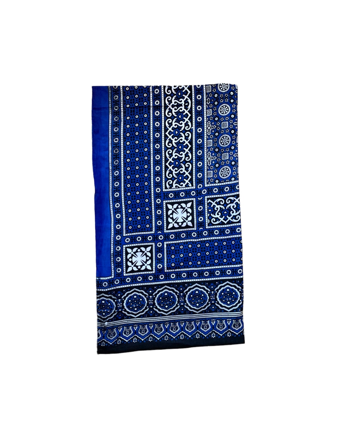 Cotton Block-printed Blue Sindhi Ajrak Neck Wrap/scarf/shawl Unisex ...
