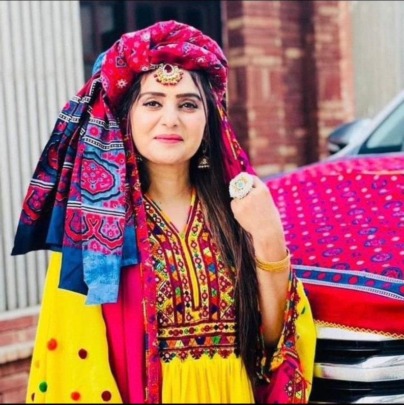 Cotton Block-printed Traditional Sindhi Ajrak Neck - Etsy