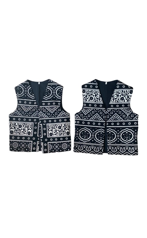 Cotton Pakistani Sindhi Black Ajrak Block-printed Waistcoat / - Etsy