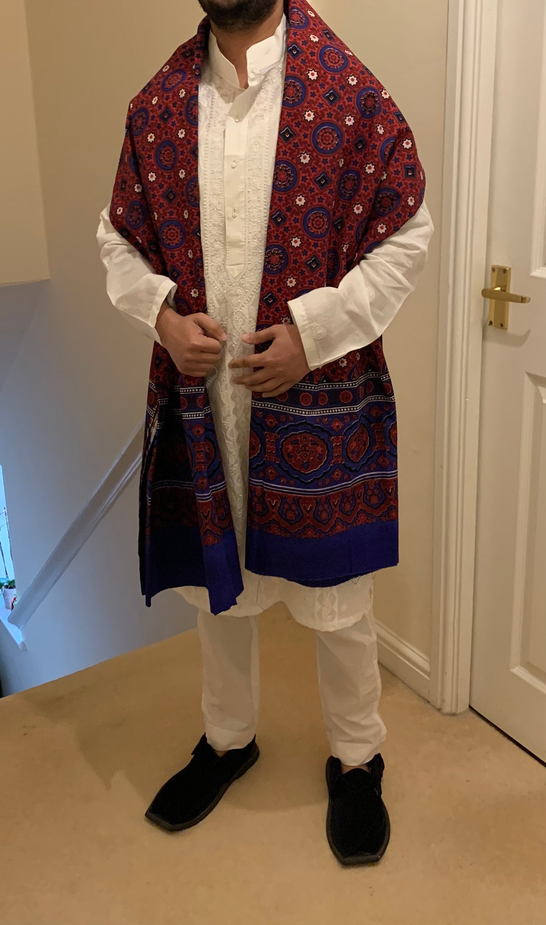 Cotton Block-printed Traditional Sindhi Ajrak Neck Wrap/scarf/shawl ...