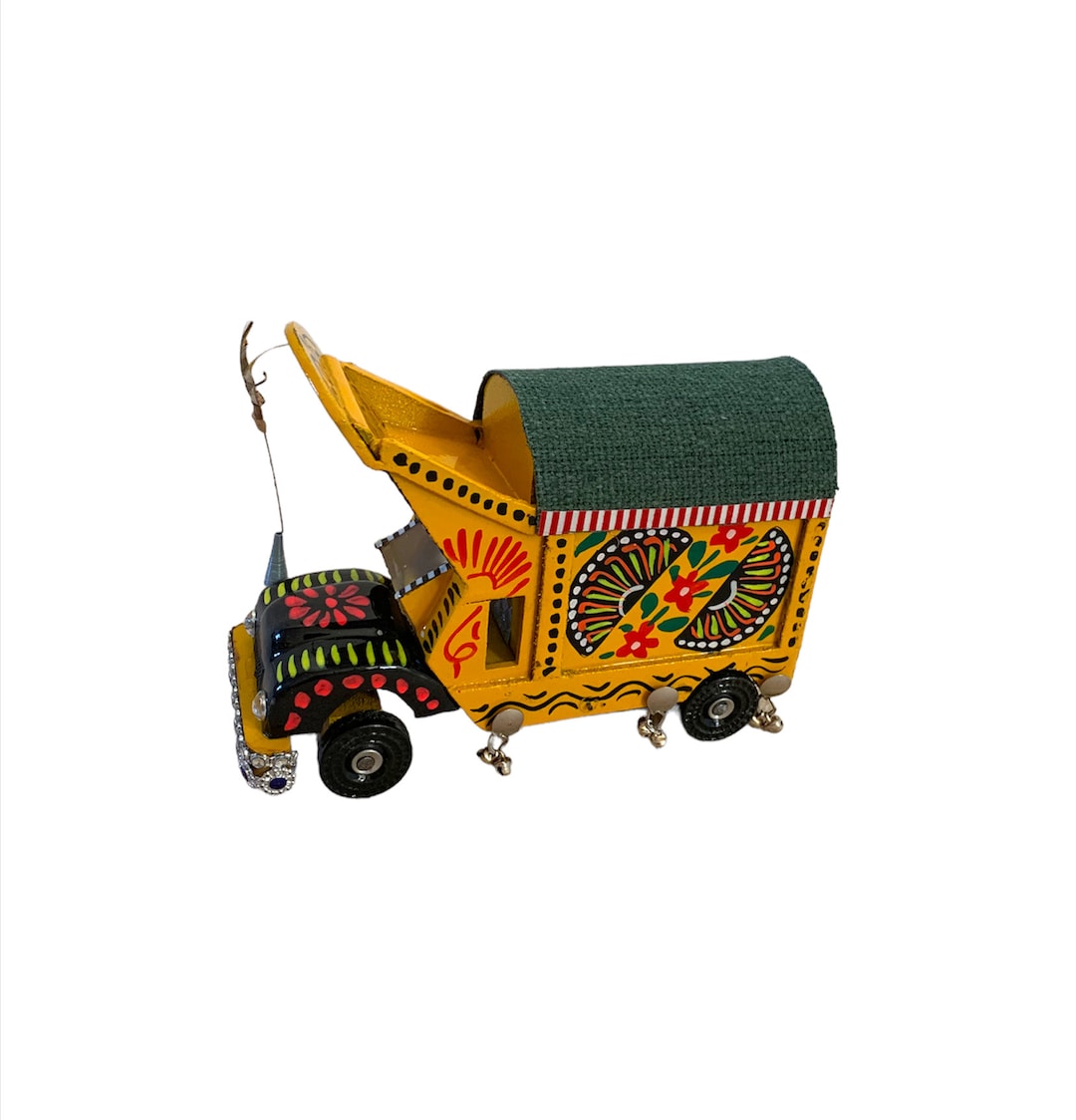 Decorative Wooden Model Miniature Hand-painted Truck | Ornament ...