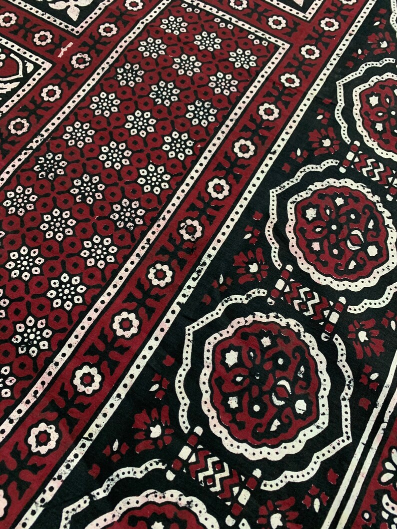 Block-printed Cotton Ajrak Scarf: Pakistani Sindhi Neck Wrap - Etsy