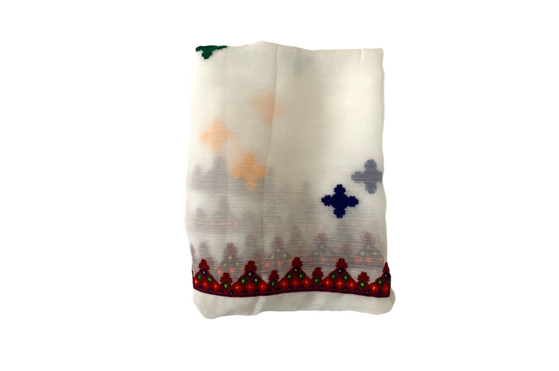 Pakistani Sindhi Ajrak Cotton 3 Piece Unstitched Suit, Embroidered ...